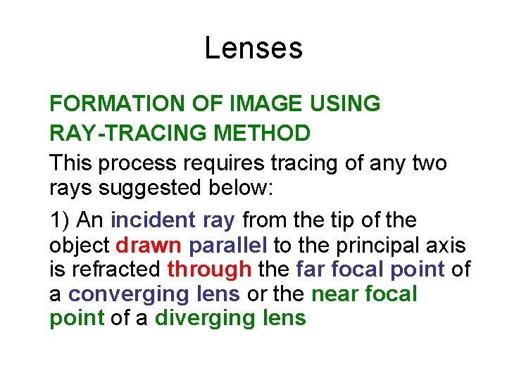 Lenses Refraction of Light Lenses Word bank LENS
