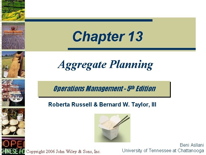 Chapter 13 Aggregate Planning Operations Management 5 th