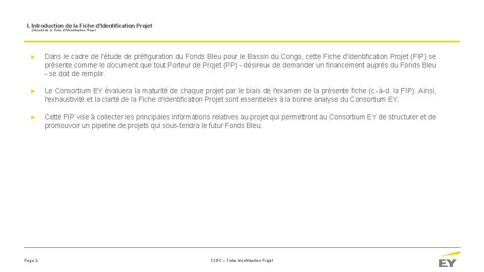 Fiche dIdent Le Plan dInvesti Etude de Prfigur