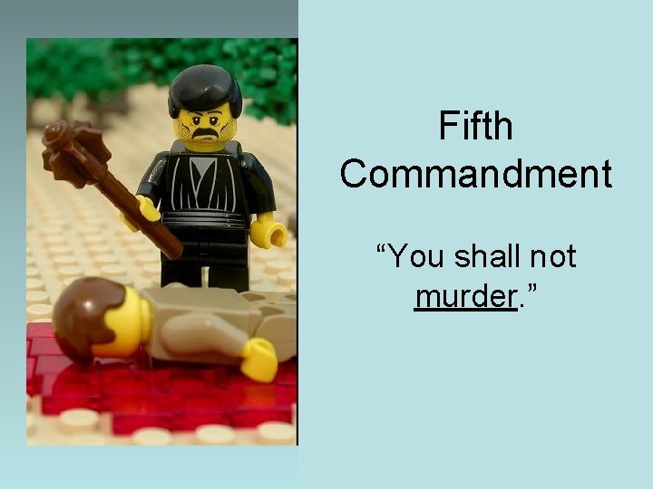 Fifth Commandment You shall not murder 3 Types