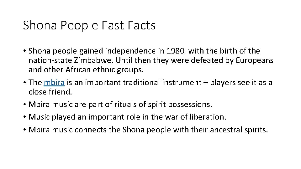 The Shona People Shona People Fast Facts Shona