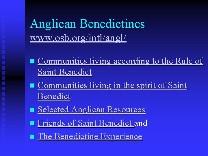 Reflections Resources and Recommendations For Benedictines and their