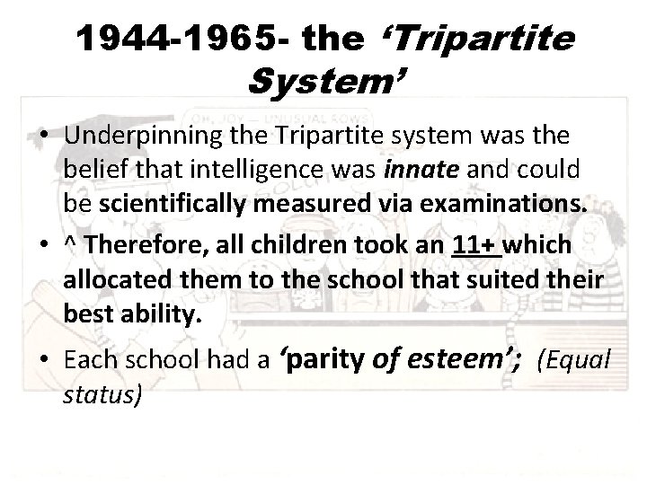 Social Policy and Education The History of Education