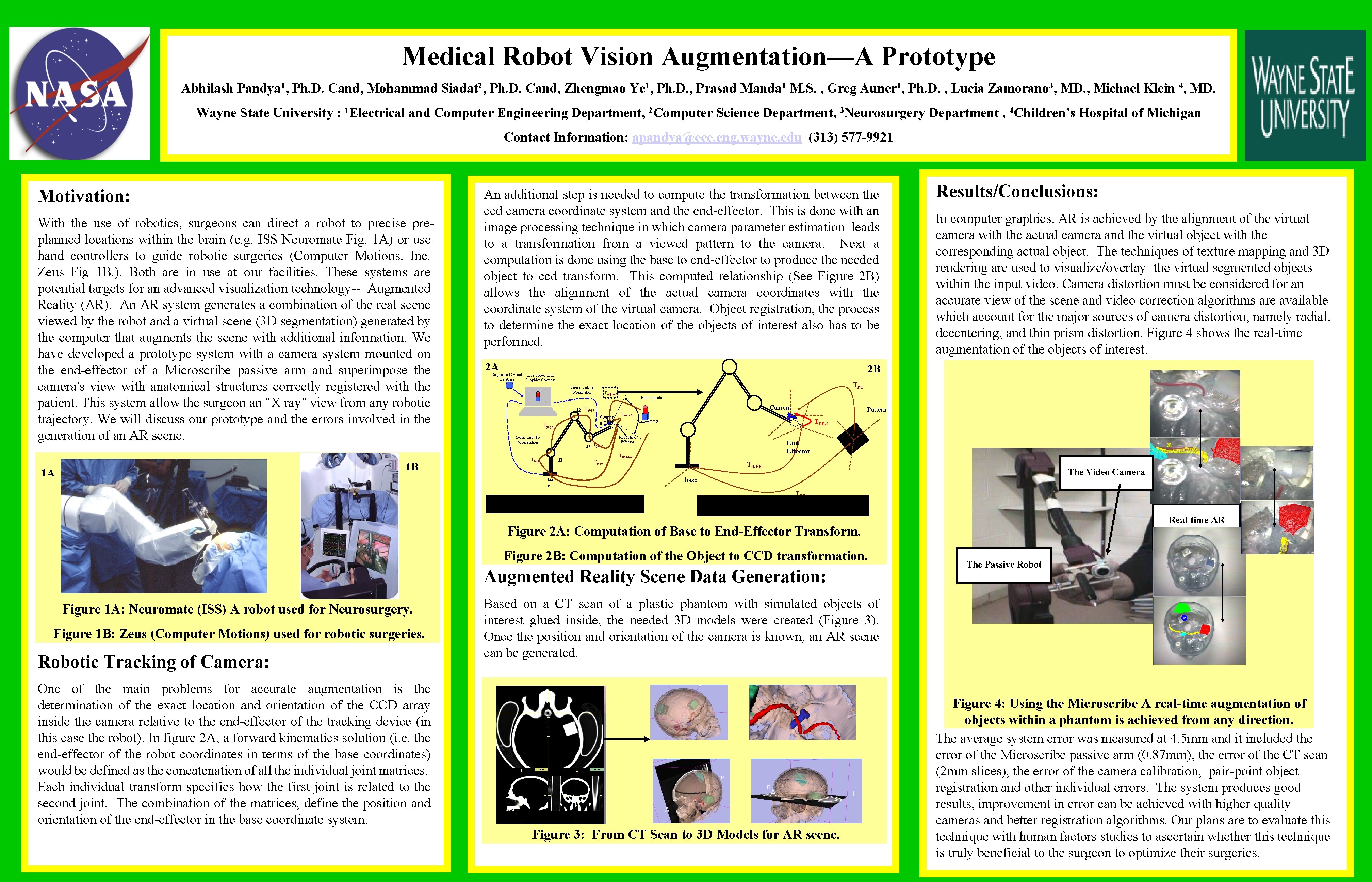 Medical Robot Vision AugmentationA Prototype Abhilash Pandya 1