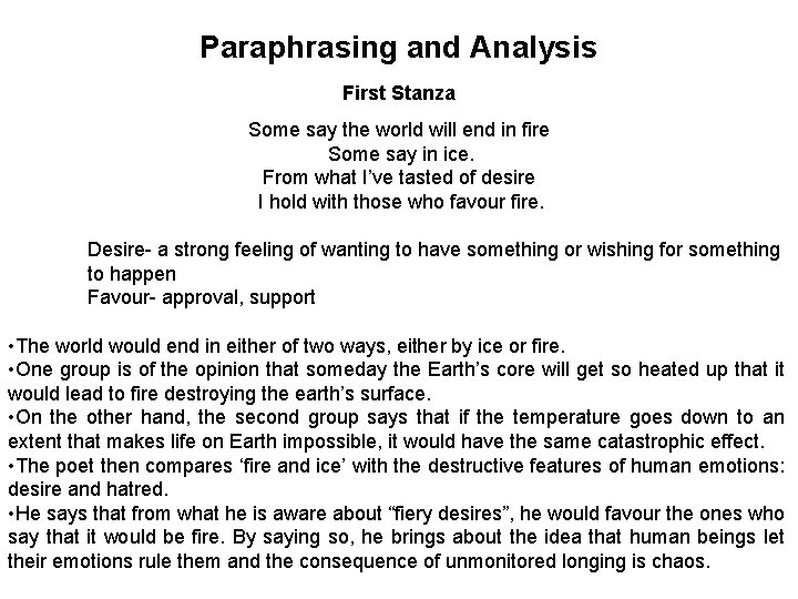 Fire Ice Some say the world will end