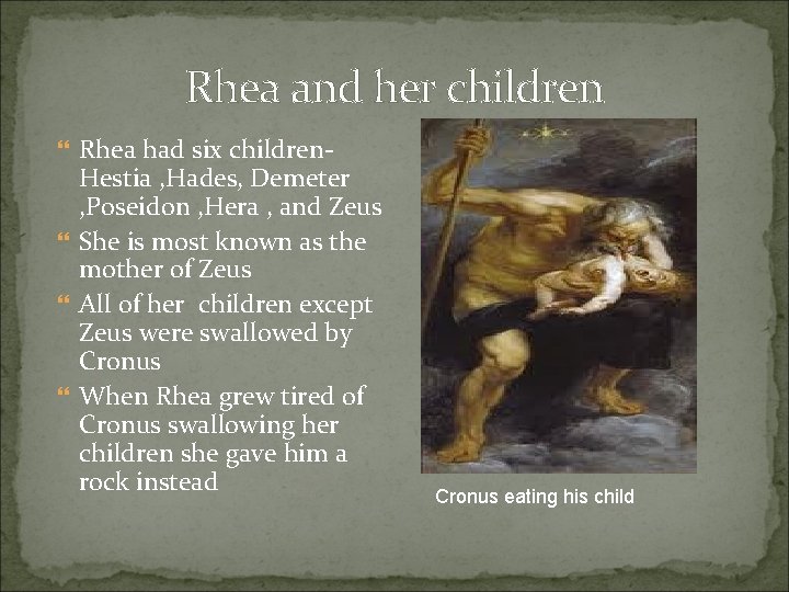 Rhea The Mother of Gods By Bailey Young