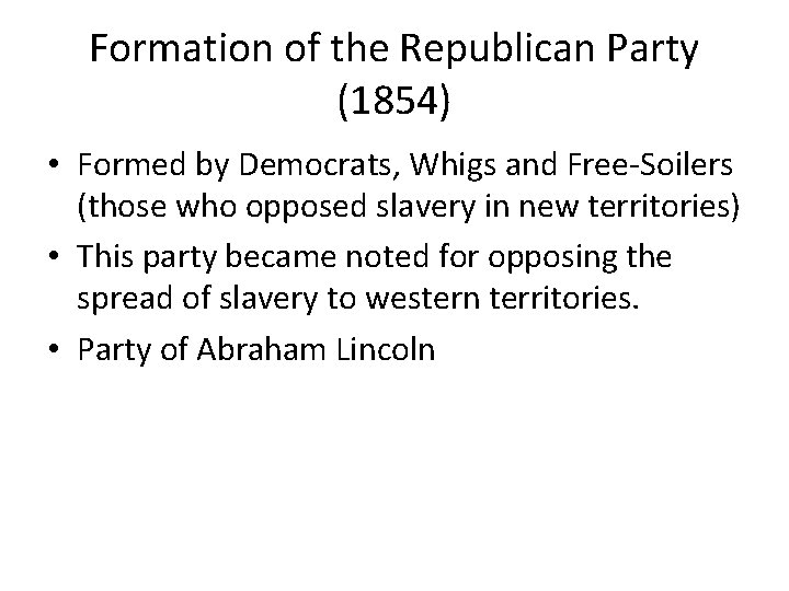 Factors Leading to Sectional Division Compromise of 1850