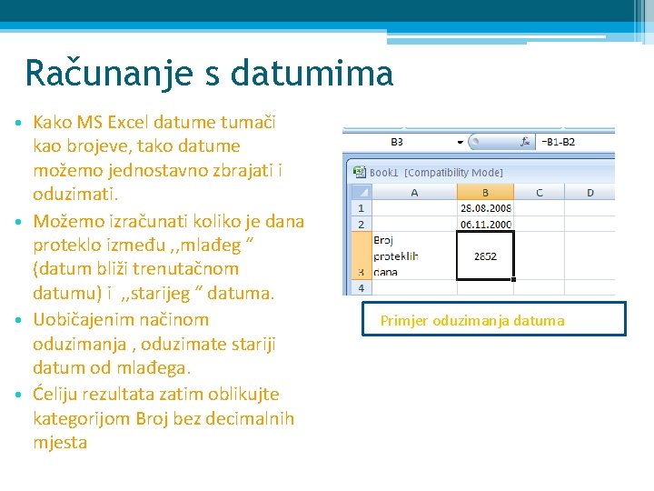 Formati brojeva u elijama tablice INFORMATIKA 7 razred