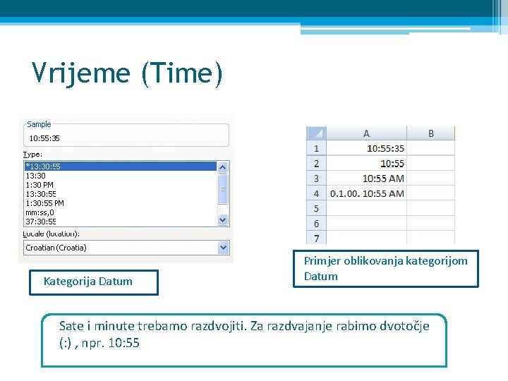 Formati brojeva u elijama tablice INFORMATIKA 7 razred