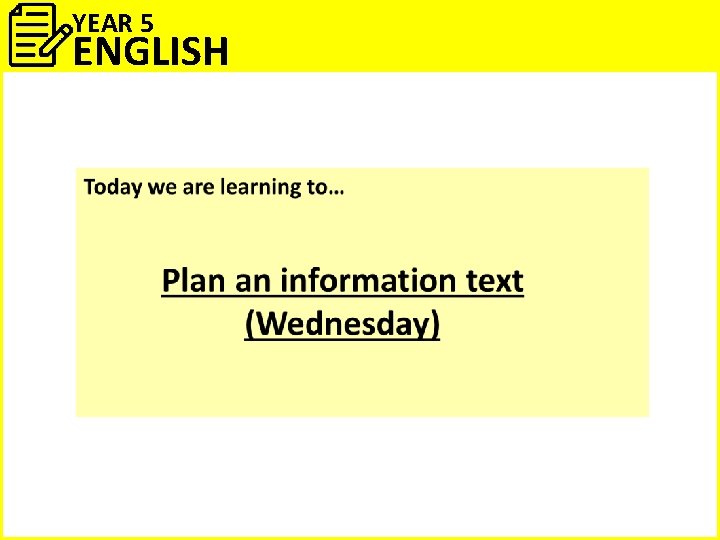 YEAR 5 ENGLISH YEAR 5 ENGLISH Recap What