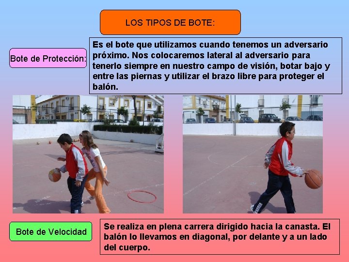 Habilidades Bsicas BOTE REBOTE PASE Bote de Proteccin