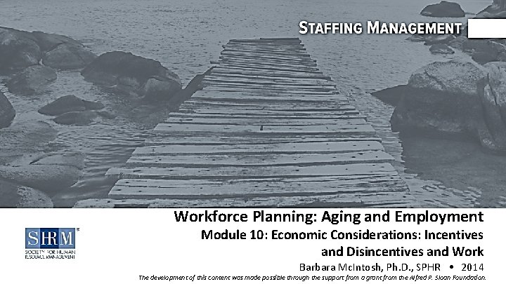 Workforce Planning Aging and Employment Module 10 Economic