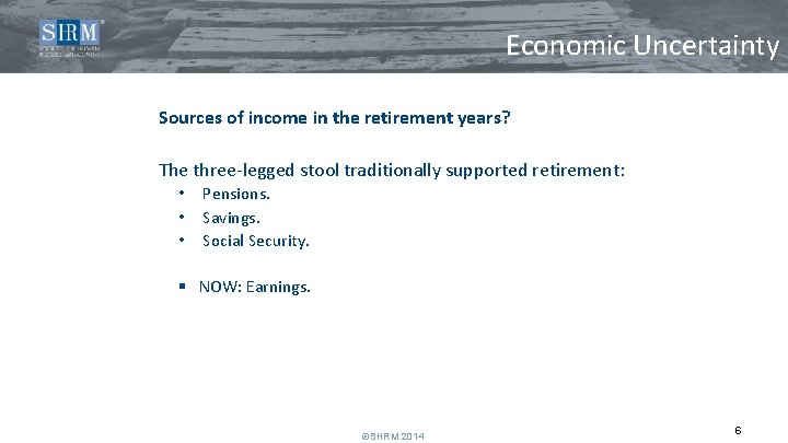 Workforce Planning Aging and Employment Module 10 Economic