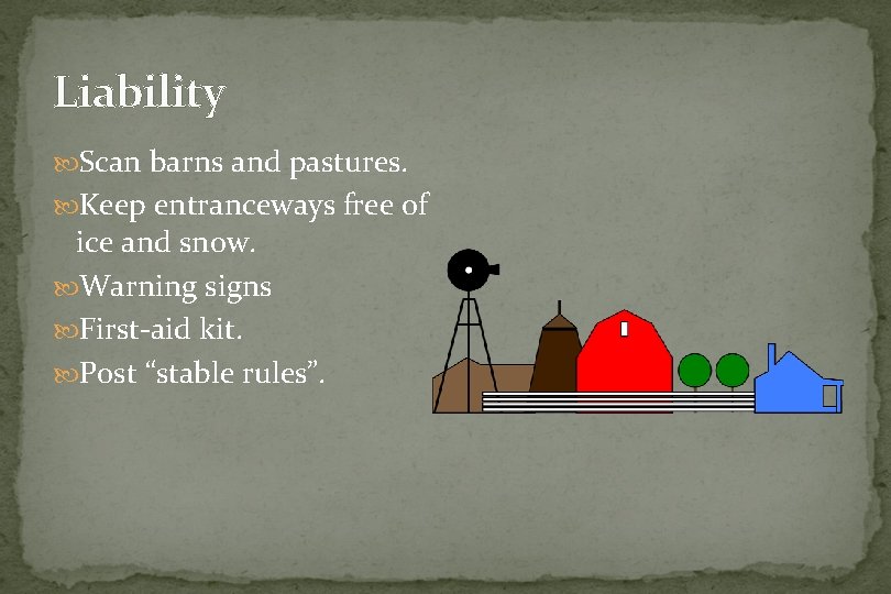 Equine Facilities Equipment Functions of horse housing Provide