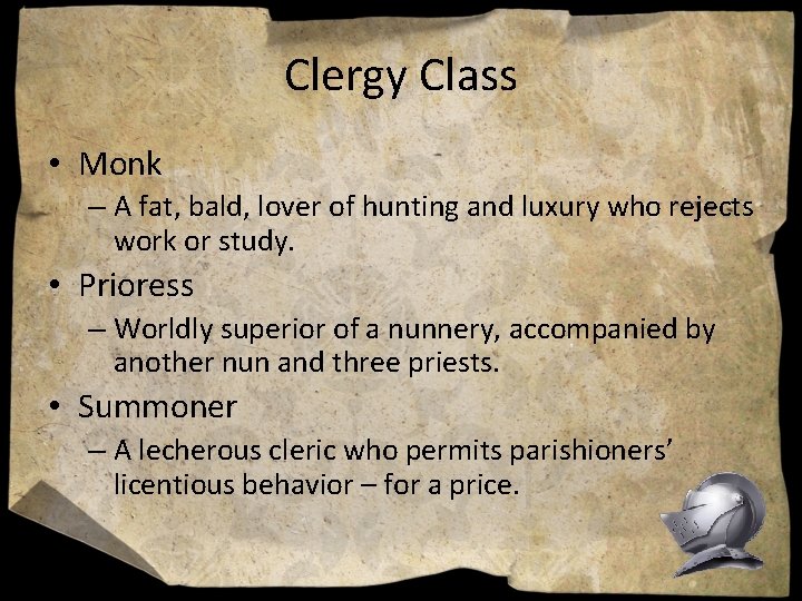 British Class Structure 1066 AD as seen in