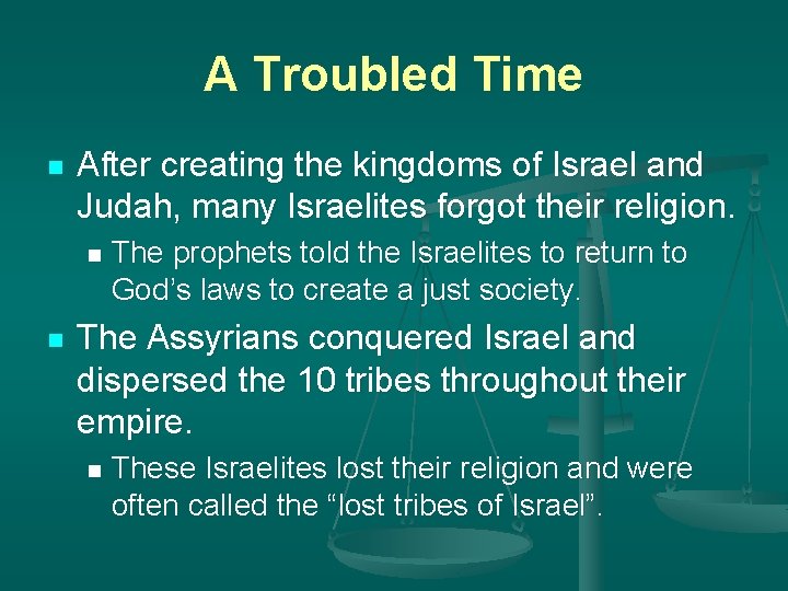 The Ancient Israelites The Kingdom of Israel Section