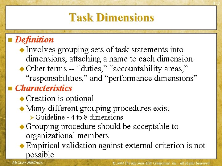 4 1 CHAPTER FOUR Job Analysis Screen graphics