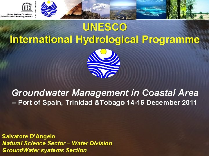 UNESCO International Hydrological Programme Groundwater Management in ...