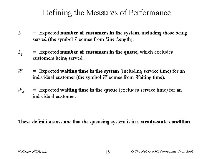 Table of Contents Chapter 14 Queueing Models Elements