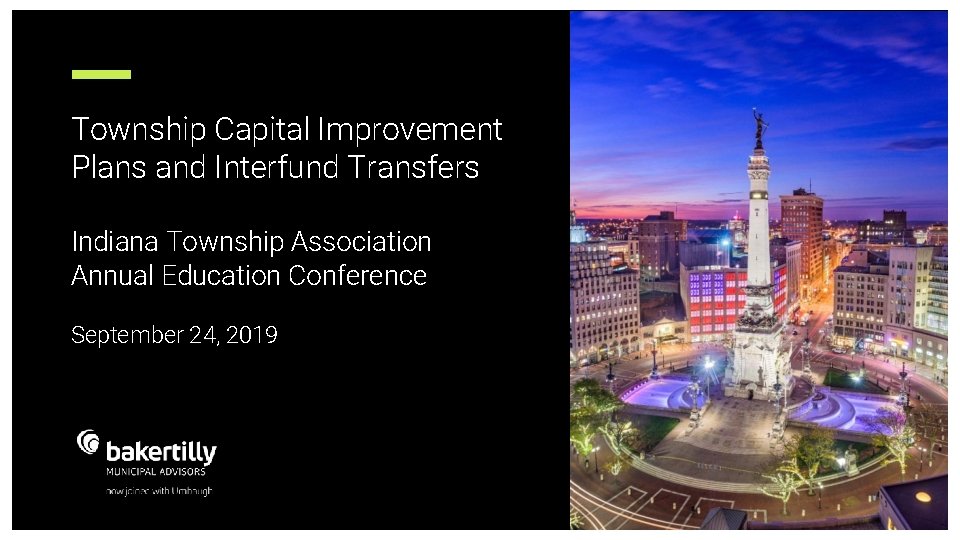 Township Capital Improvement Plans and Interfund Transfers Indiana