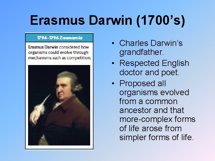 Early Ideas About Evolution Words to Know Evolution