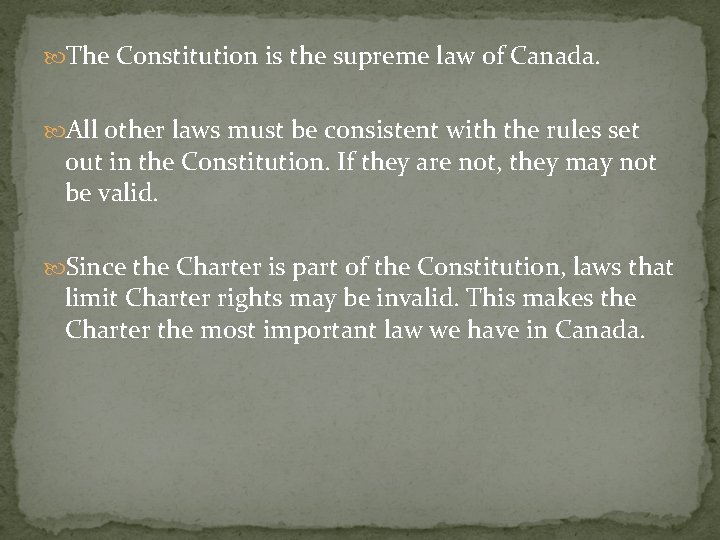 The Canadian Charter of Rights and Freedoms CCRF