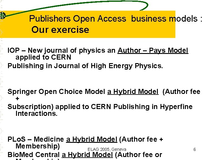 Open Access Current business models proposed by publishers