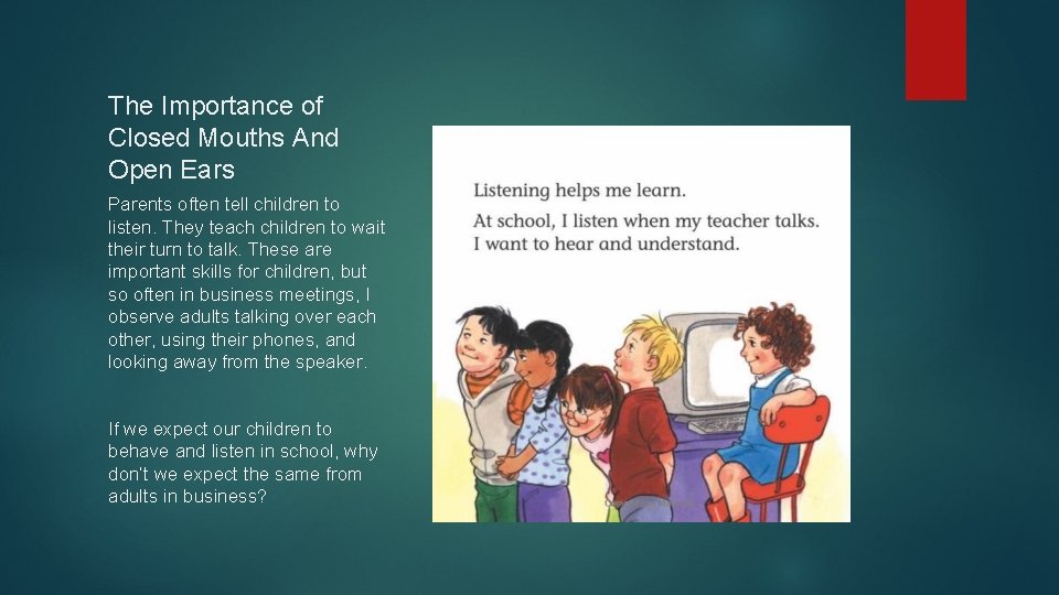 Active Listening Training BY RACHEL SWICK MAVITY WALDEN