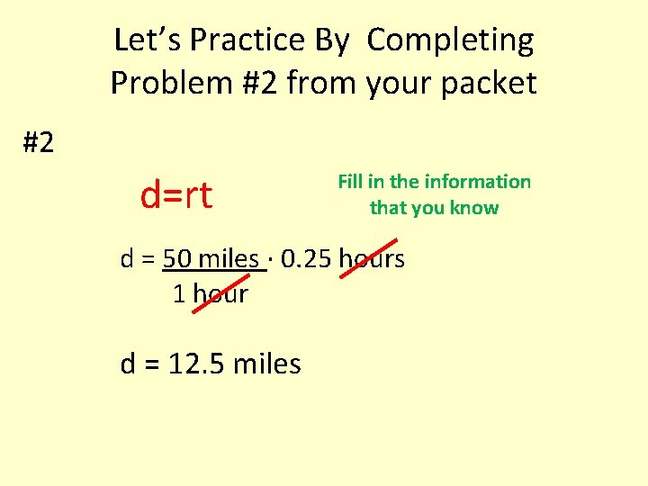 Using Algebraic Equations in Everyday Life Distance RateTime
