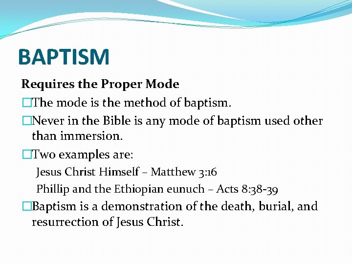 BAPTISM The Significance of Believers Baptism In An