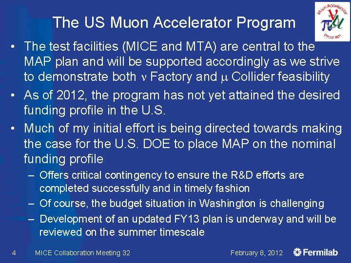 The U S Muon Accelerator Program Mark Palmer