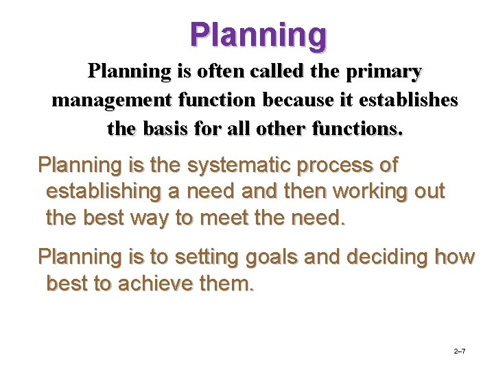 ninth edition STEPHEN P ROBBINS MARY COULTER Planning