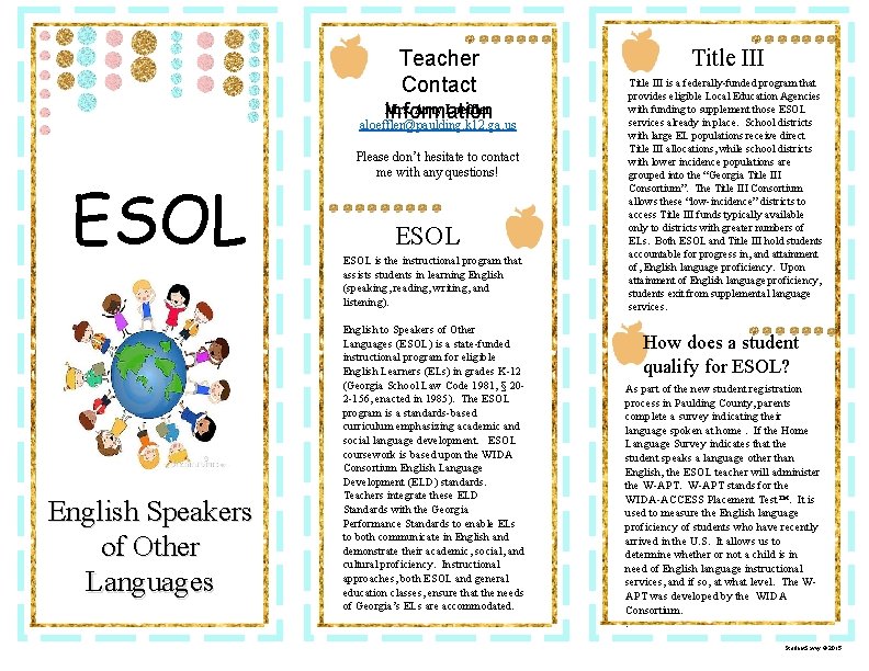 Teacher Contact Mrs Amy Loeffler Information aloefflerpaulding k