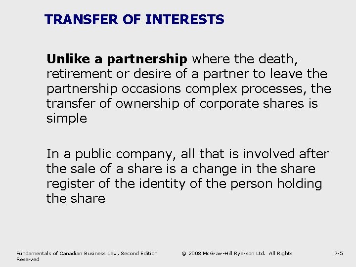 CHAPTER 7 Corporation Law Microsoft Power Point Presentation