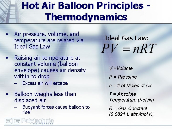 Laboratory 8 Hot Air Balloon Competition Overview Objective