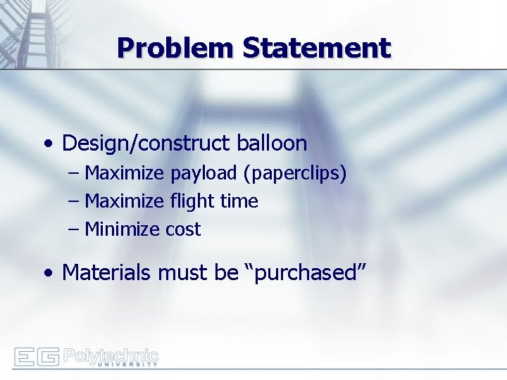 Laboratory 8 Hot Air Balloon Competition Overview Objective