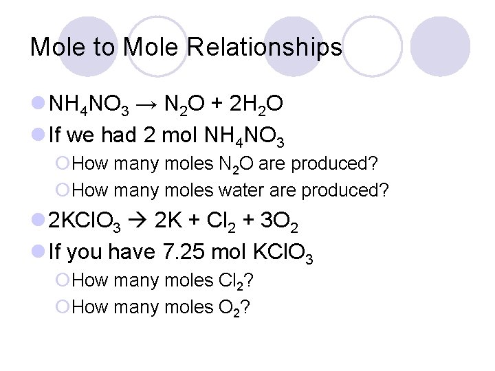 7 1 Stoichiometry Objective 2 Chemistry Essential Questions