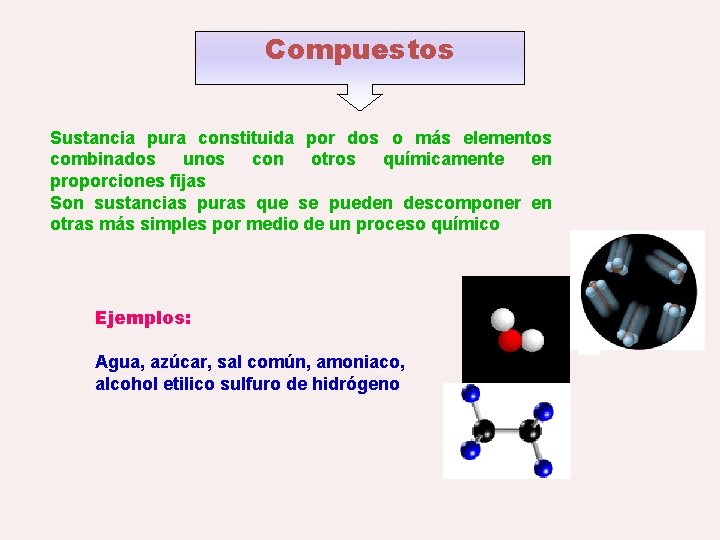 Un compuesto es una sustancia pura formada por