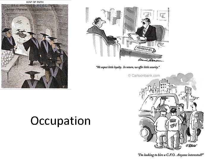 Occupation Review from the week on industrial classifications