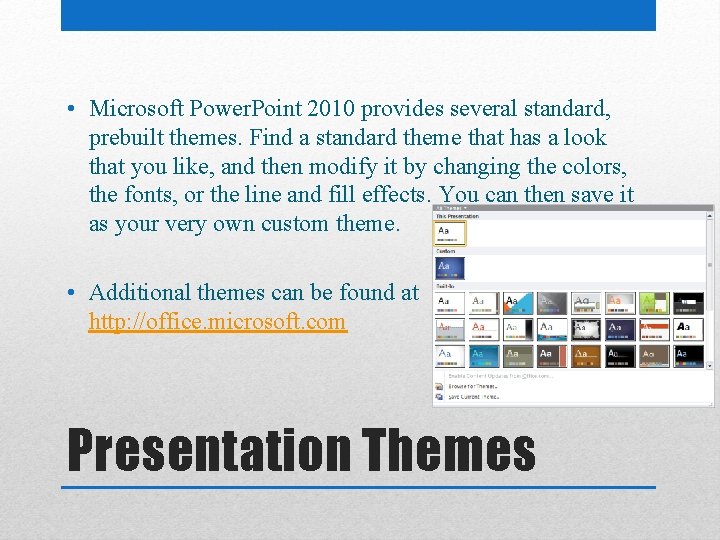 Microsoft Power Point 2010 Lesson 2 Created by