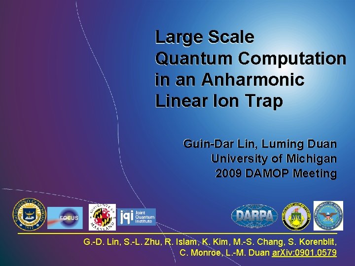 Large Scale Quantum Computation in an Anharmonic Linear