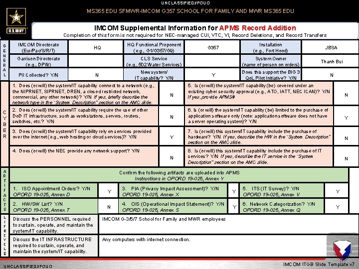 UNCLASSIFIEDFOUO MS 365 EDU SFMWRIMCOM G 357 SCHOOL