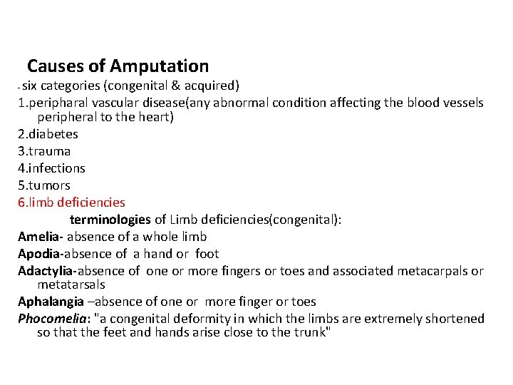 POM Amputation by Tamiru D Presentation outline March