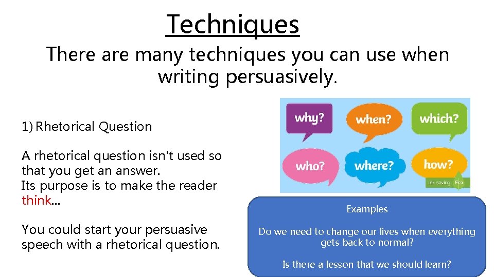 Home Learning English Wednesday Writing Persuasive speech writing