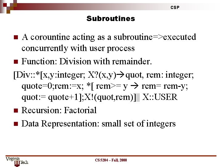 Communicating Sequential Processes CSP Ali Saoud CSP Introduction