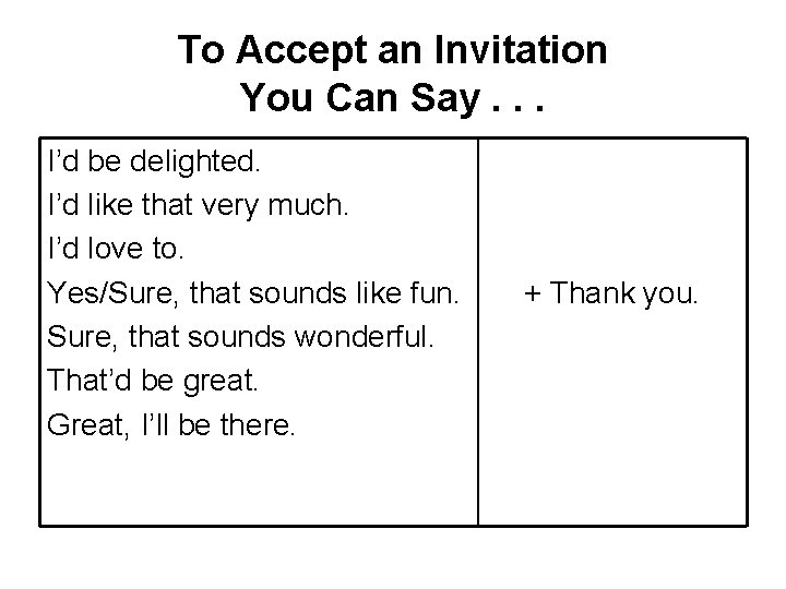 Conversation Lesson 18 Making and Accepting Invitations Frank