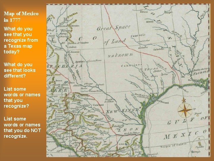 Map of Mexico in 1777 What do you