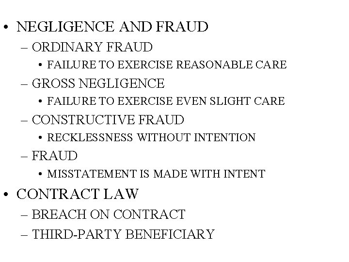 CHAPTER 4 LEGAL LIABILITY CHANGED LEGAL ENVIRONMENT EXPANDING