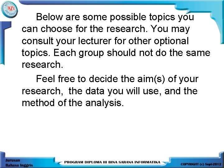 MEETING 12 DISCUSSION Grouping Discussion You should work