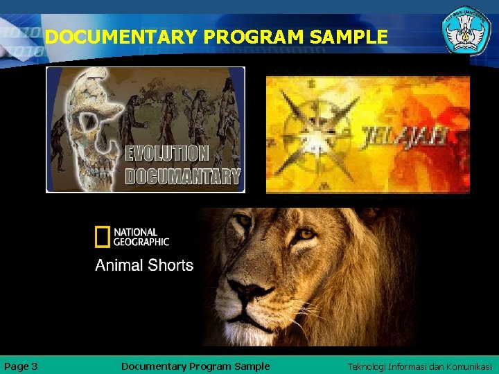TELEVISION PROGRAM PRODUCTION DOCUMENTARY PRODUCTION DEFINITION v ...